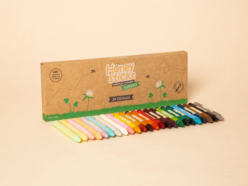 Honeysticks Jumbo 100% Beeswax Crayons - 24 Colors | Art and Crafts ...