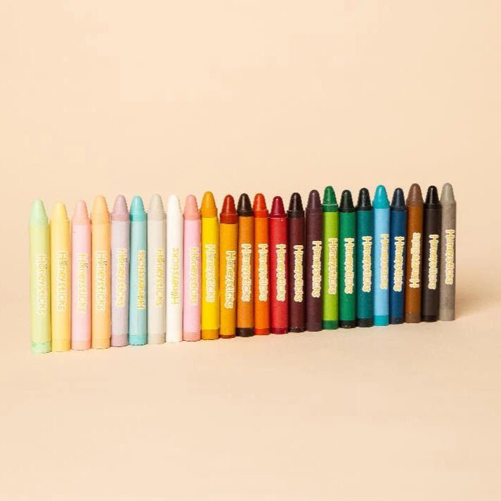 Honeysticks Jumbo 100% Beeswax Crayons - 24 Colors | Art and Crafts ...