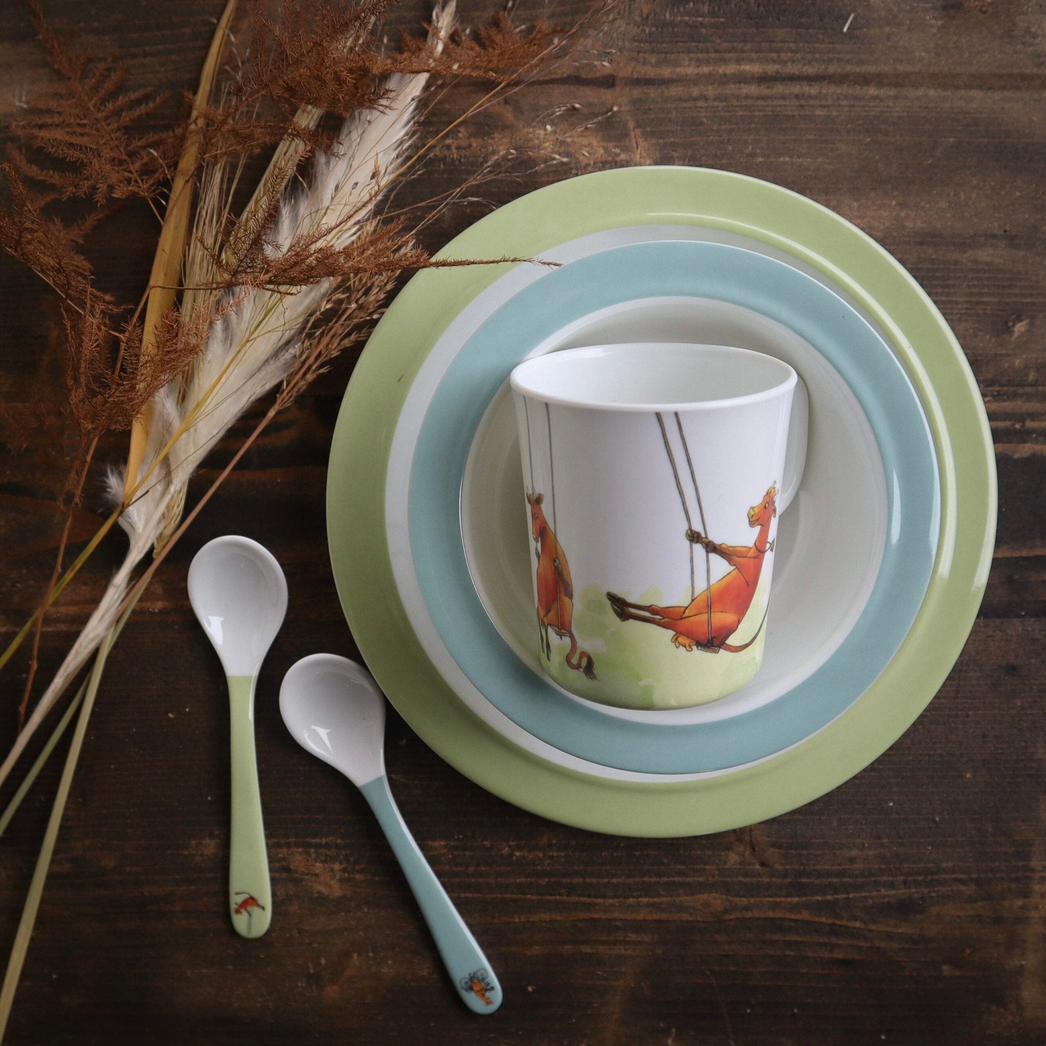 Mamma Mu Cow Spoon Set - Melamine (1 Pair) | Dishware- Blue Otter Toys