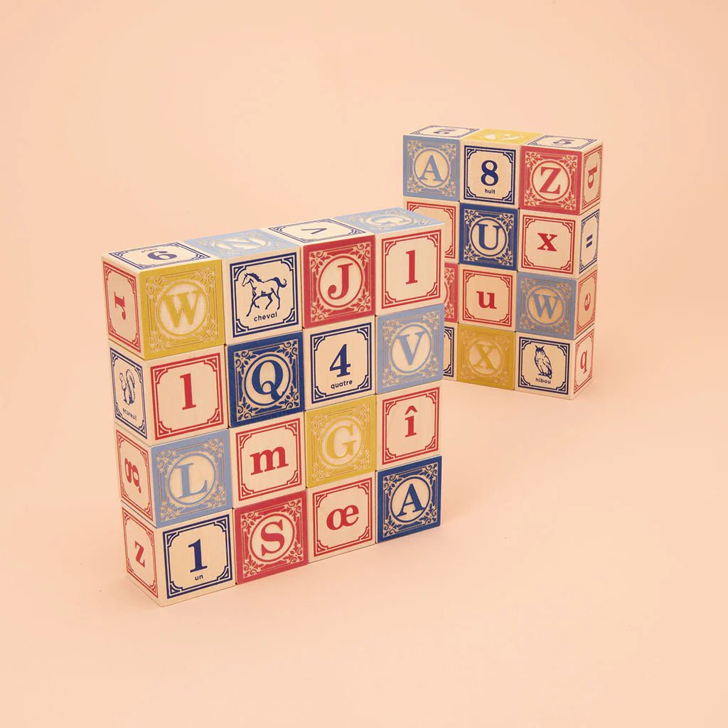 Uncle Goose ABC Blocks - French (28 Blocks) | Wooden Blocks- Blue Otter ...