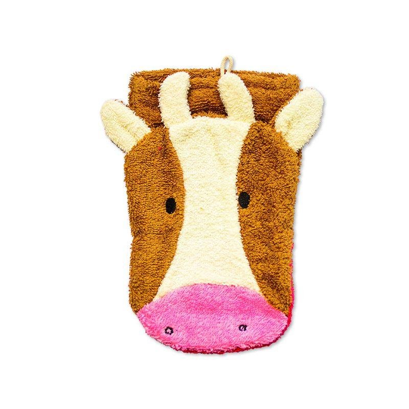 Organic Cotton Cow Washcloth Puppet (NEW!) (6) | Bath Toys – blueottertoys