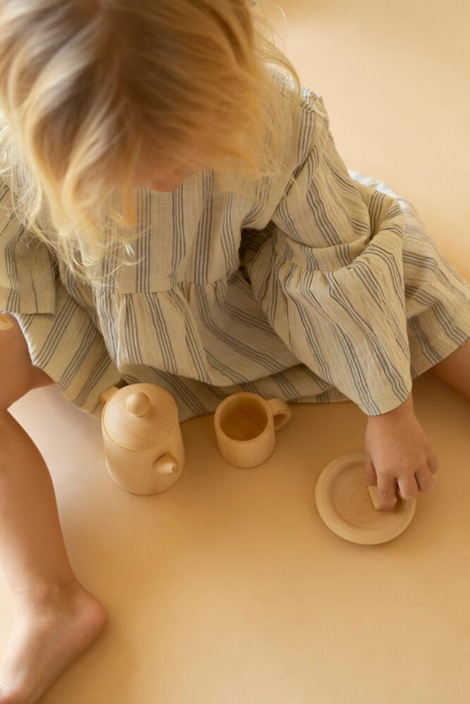 Raduga Grez Wooden Tea Set, Natural | Kitchen – blueottertoys