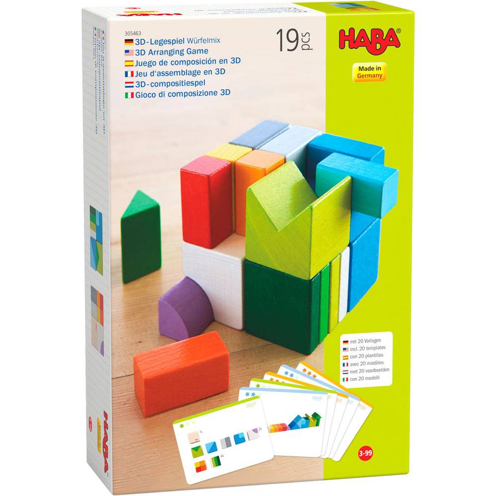 HABA 3D Arranging Game Wooden Building Blocks | Blocks- Blue Otter Toys
