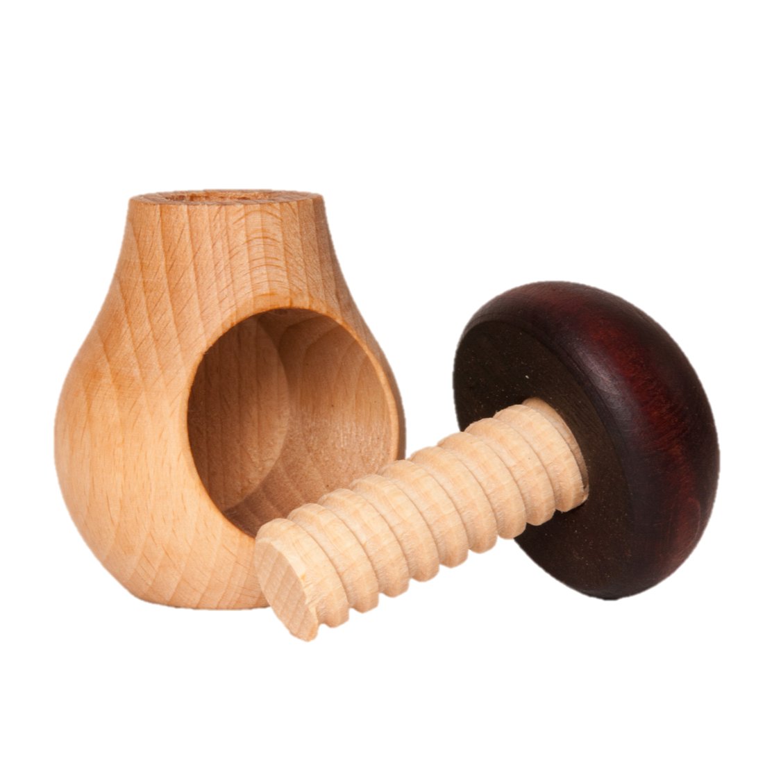 Wooden Nut Cracker - Mushroom with Screw Toy | Baby Toys – blueottertoys