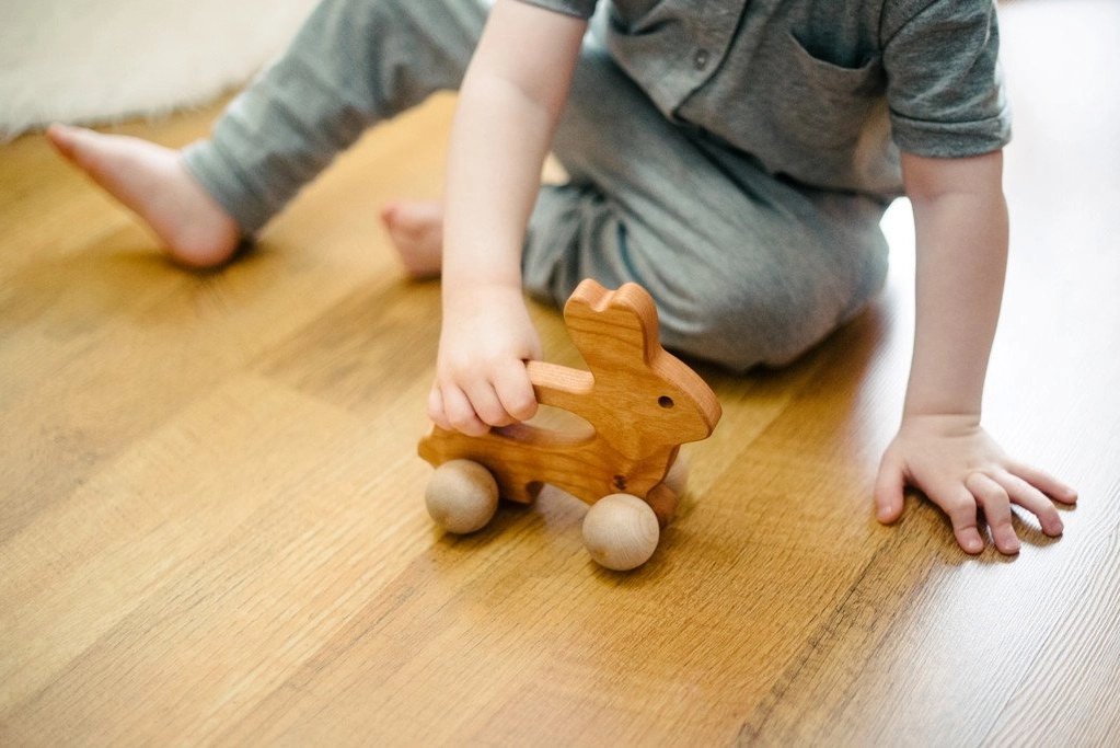 Wooden Push Bunny by Bannor Toys | Baby Toys- Blue Otter Toys